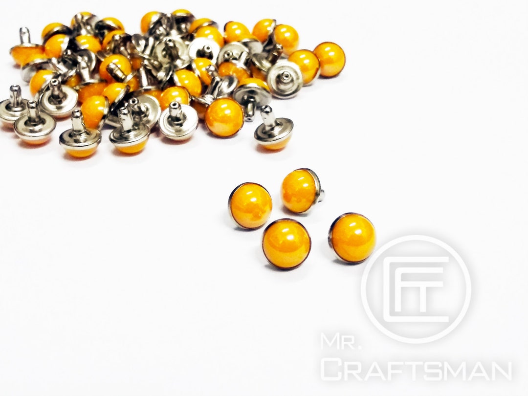 8mm Orange Color Fake Pearl Mushroom Rivets 10pcs - Etsy