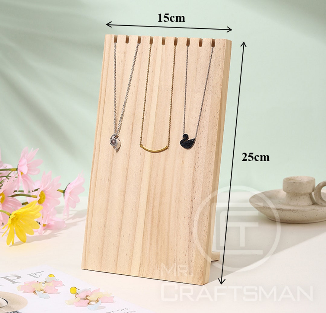 Wooden Jewelry Necklaces Display Stand Board Showcase for - Etsy Hong Kong
