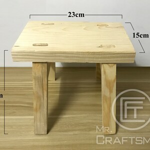 Wooden Pine Wood Short Stool DIY Kits self-assembly Milking - Etsy ...
