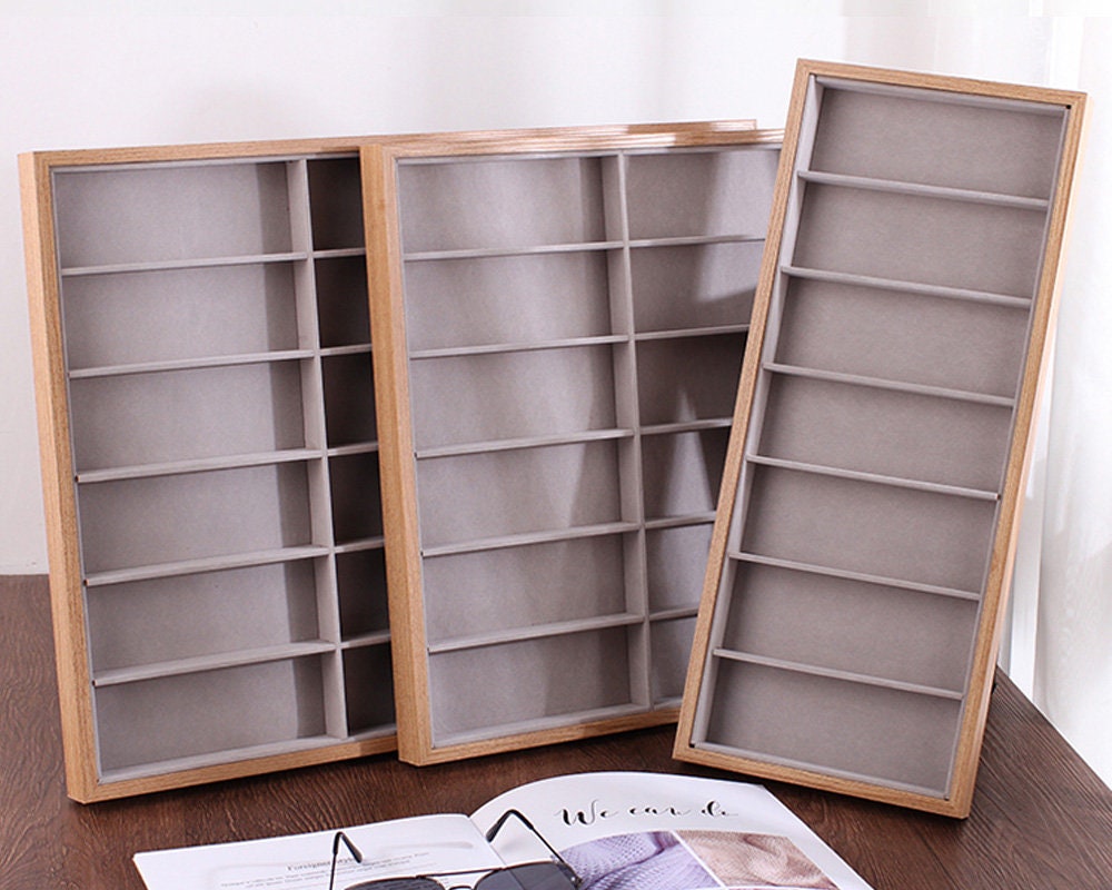 Wooden With Velvet Fabric 7/12/18 Compartments Glasses Display | Etsy