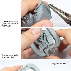 Model Work Holder Painting Handle Soldier Figure Head Carving Hobby ...