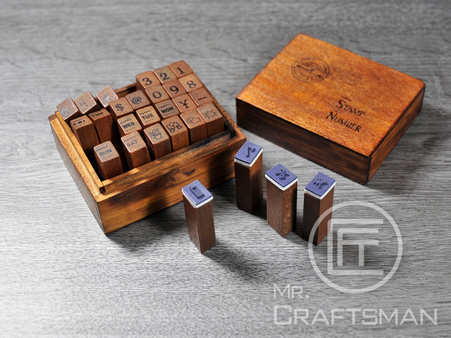 Number Stamp 28 PCS Rubber Letter Stamps Set vintage Alphabet | Etsy