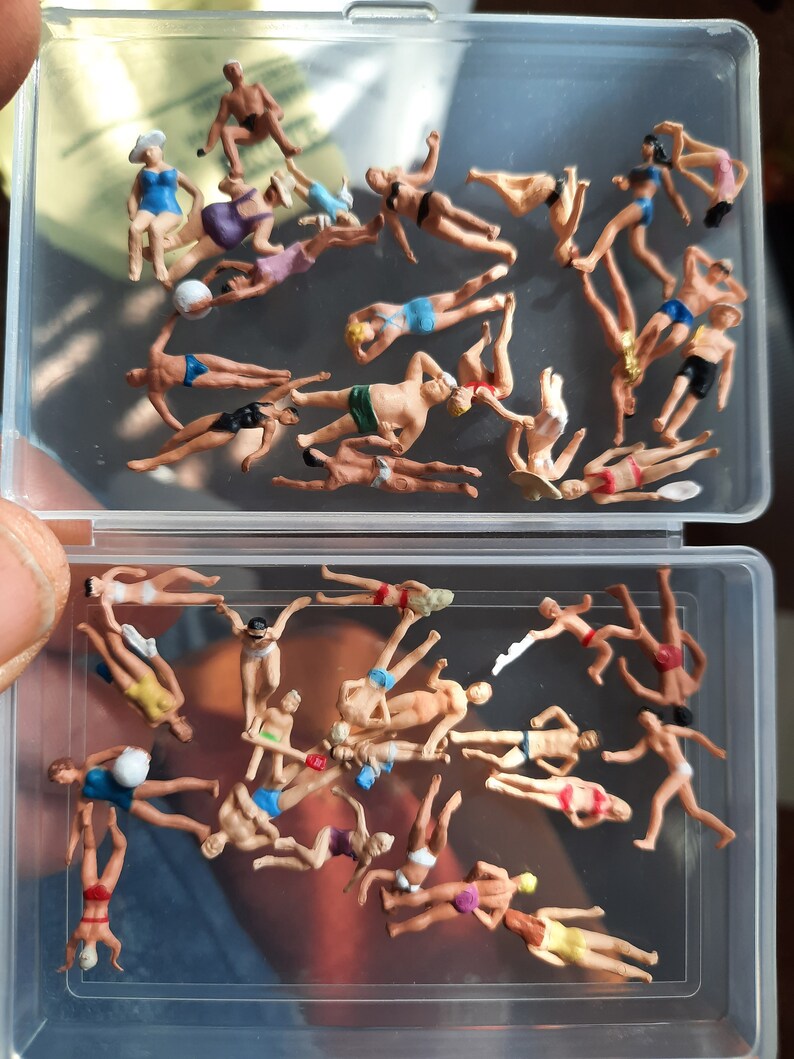 1/87 HO Scale 40pcs Different Poses Swimming Miniature - Etsy