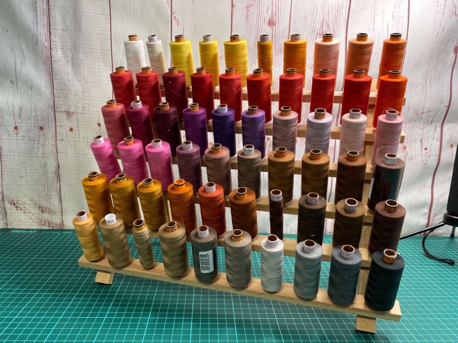 60 Spools Thread Rack Wood Spool Rack Bobbin Thread Holder - Etsy