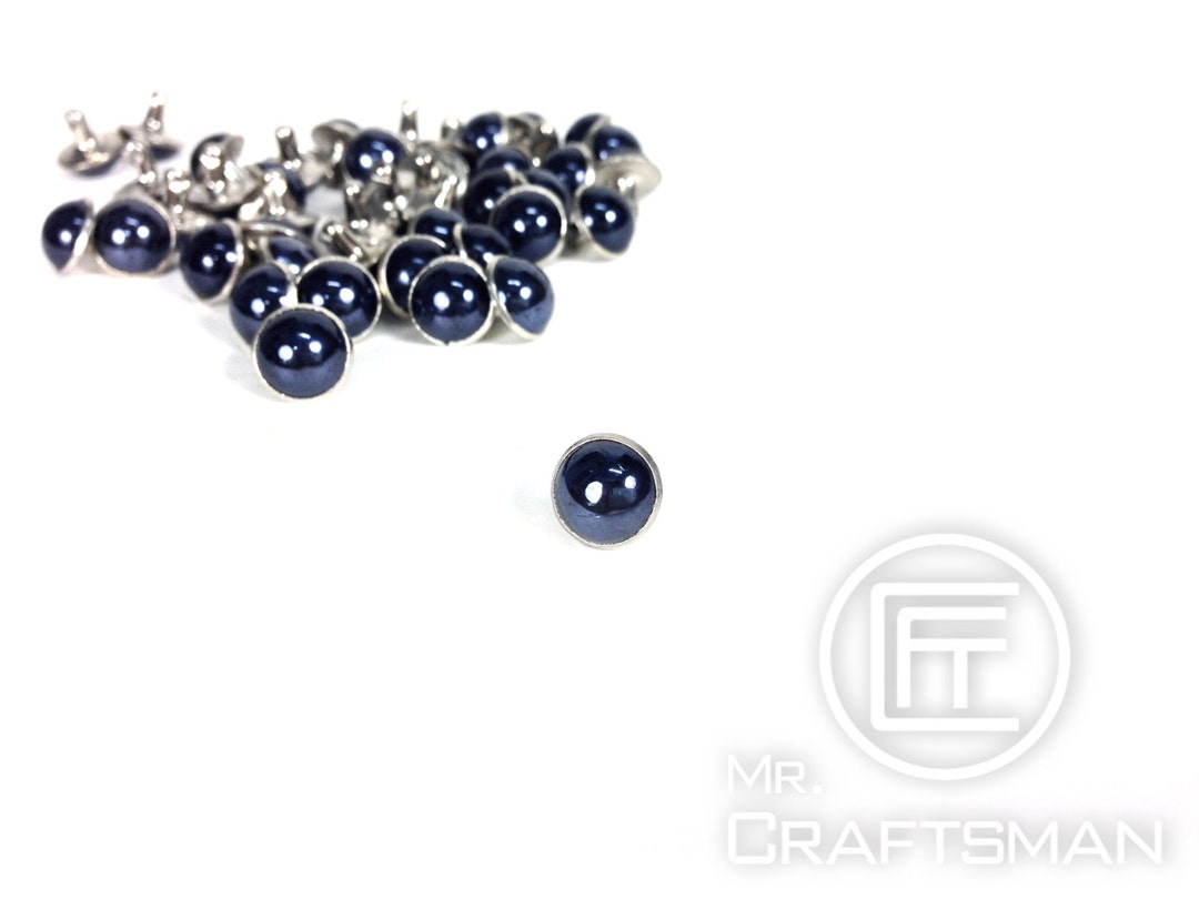 8mm Dark Black Color Fake Pearl Stone Mushroom Rivets 10pcs - Etsy