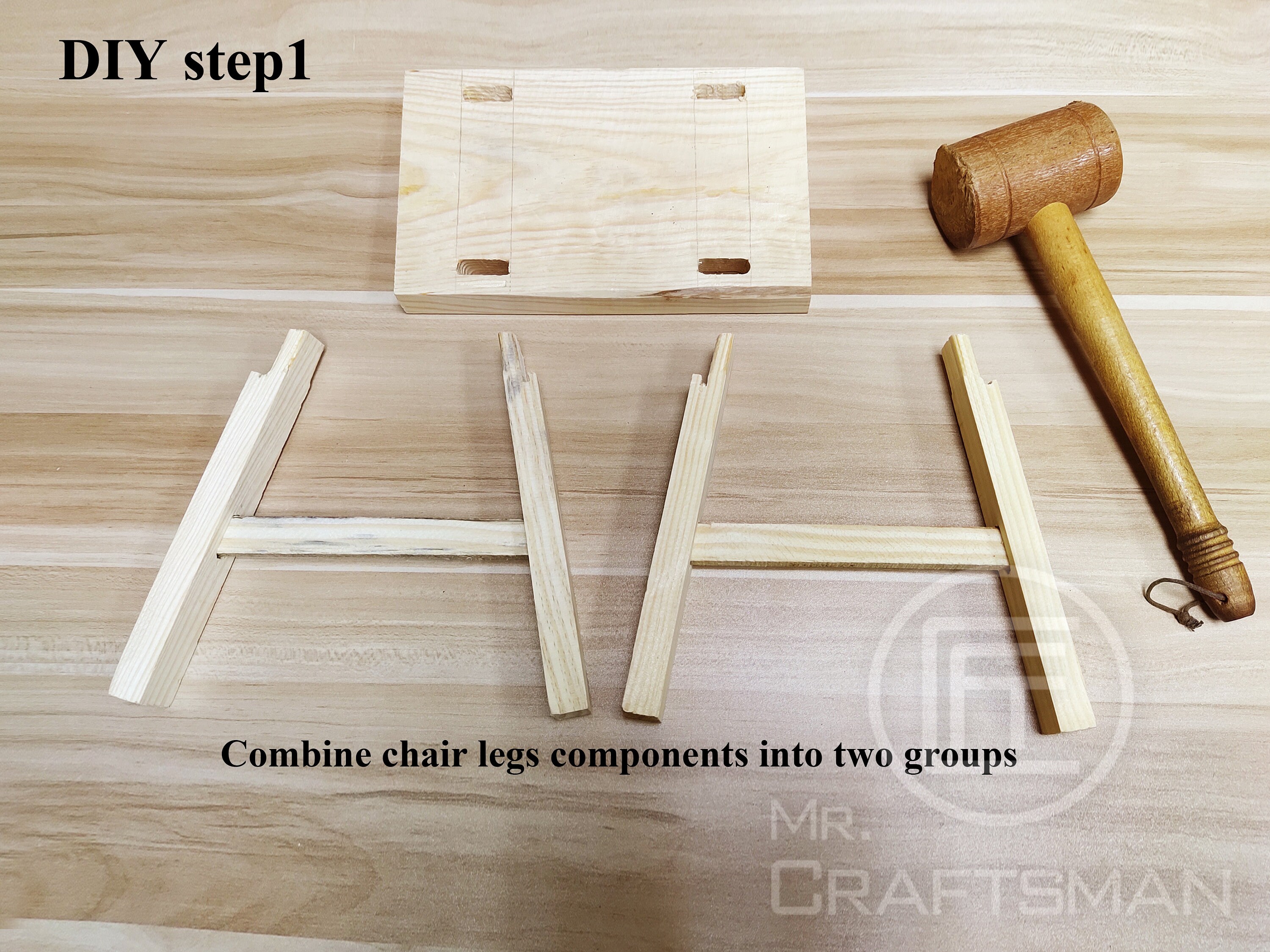 Wooden Pine Wood Short Stool DIY Kits self-assembly Milking - Etsy UK