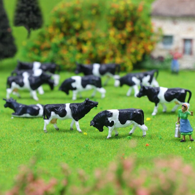 1/87 HO Scale 36pcs of Hand Painted Farm Animals Milk Cows - Etsy