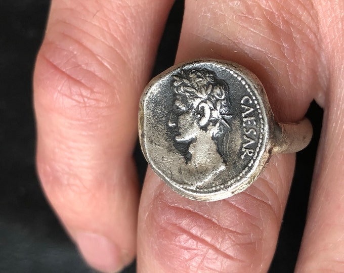 Sterling Silver Ring With a Caesar Roman Coin Design - Etsy UK
