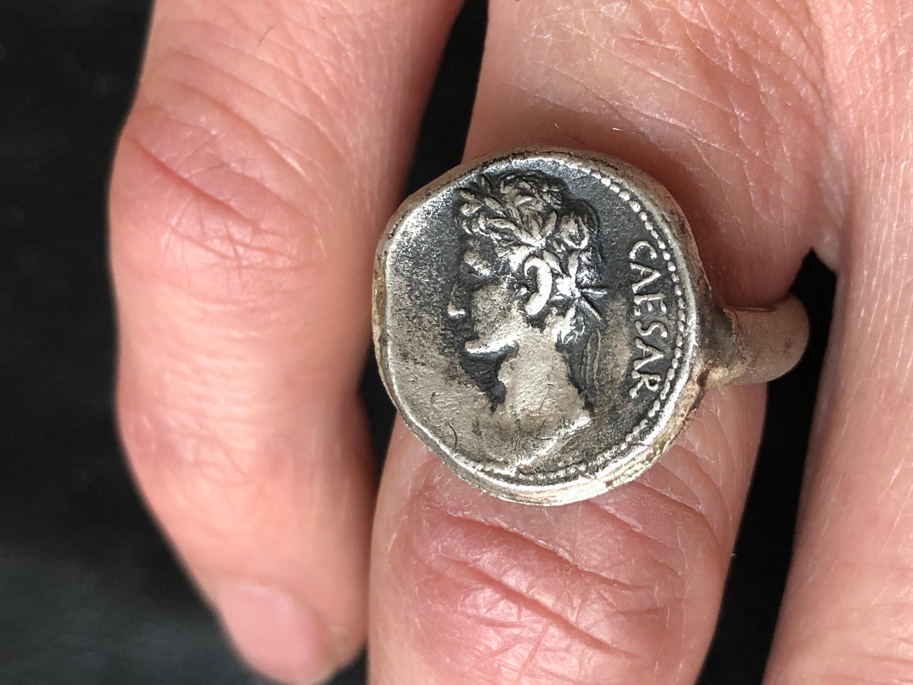 Sterling Silver Ring With a Caesar Roman Coin Design - Etsy UK