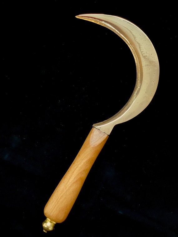 Sickle. Hand Cast Solid Bronze With Wooden Handle. | Etsy