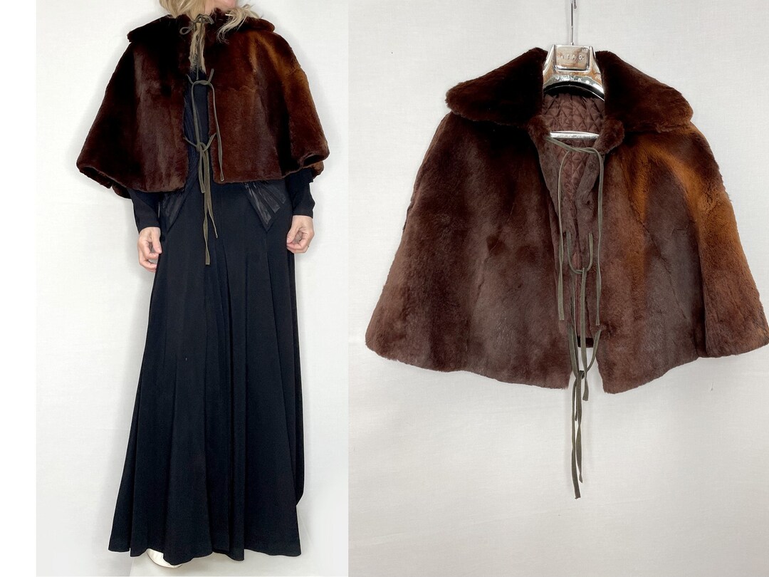 Antique 1920 Richard MEYERSON Real Fur CAPE One Size Vintage Caplet ...