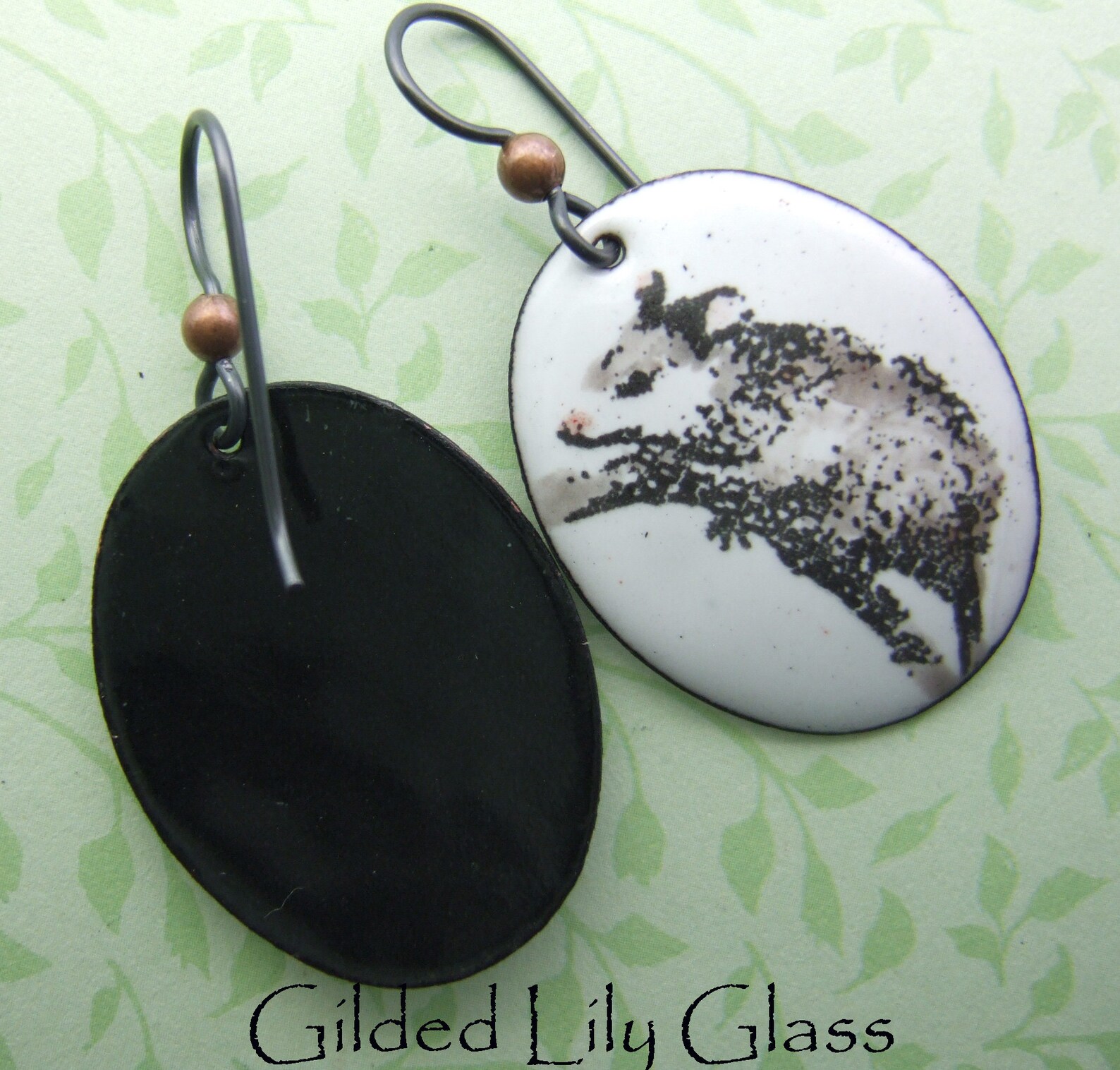 Peter Possum Enamel Earrings Copper Jewelry Handmade in North - Etsy