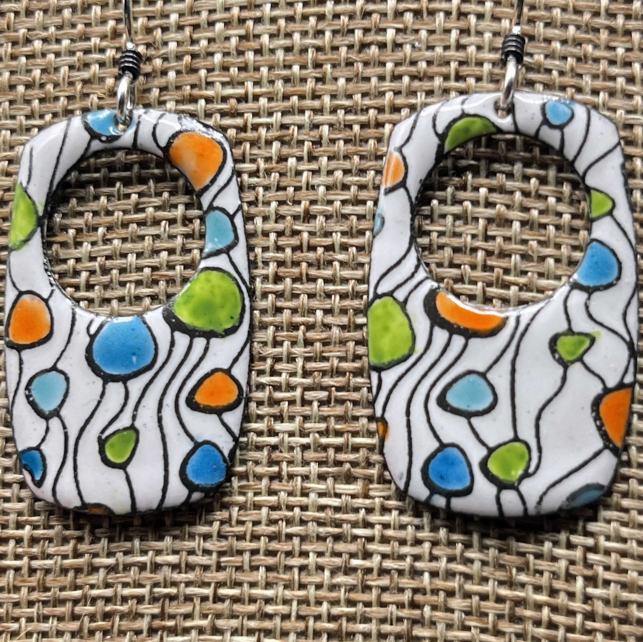 Tropical Currents, Midcentury Earrings,60s Earrings,boho Earrings,miami ...