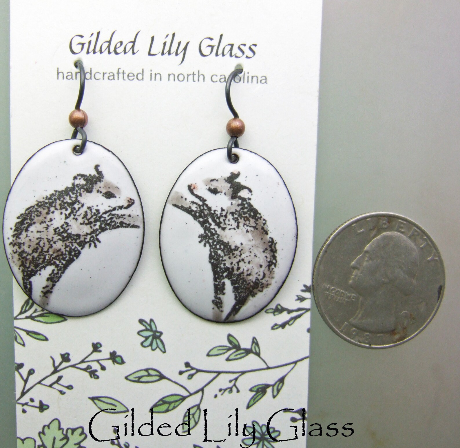 Peter Possum Enamel Earrings Copper Jewelry Handmade in North - Etsy