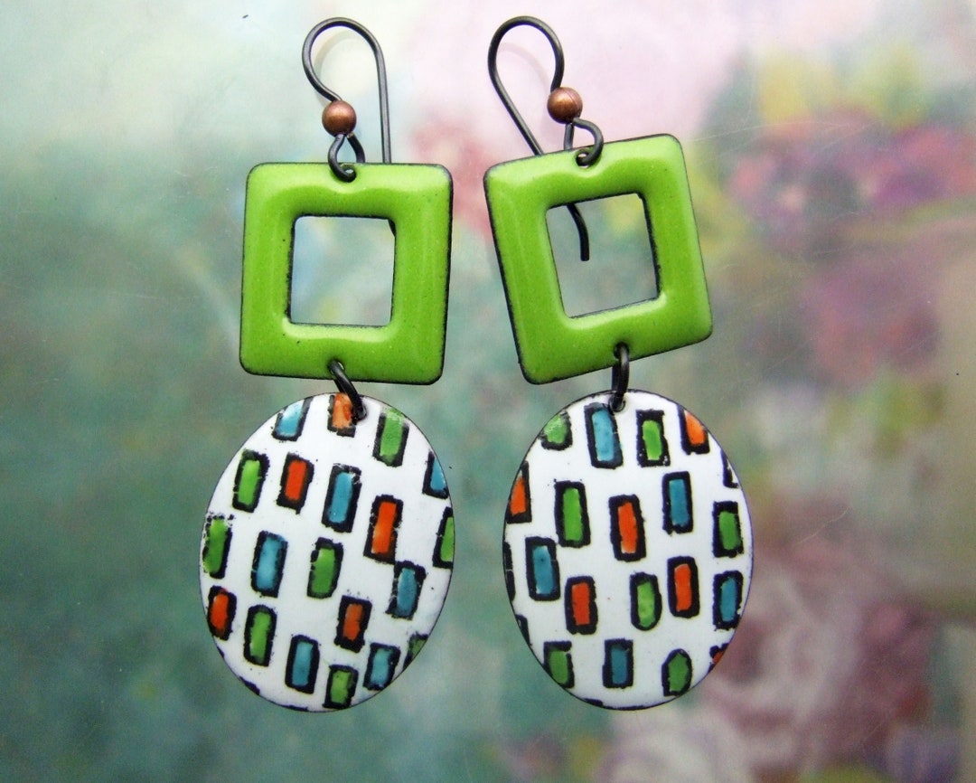 Tropical Drops Enamel Earrings Retro Style Cool Mid-mod Modernist MCM ...