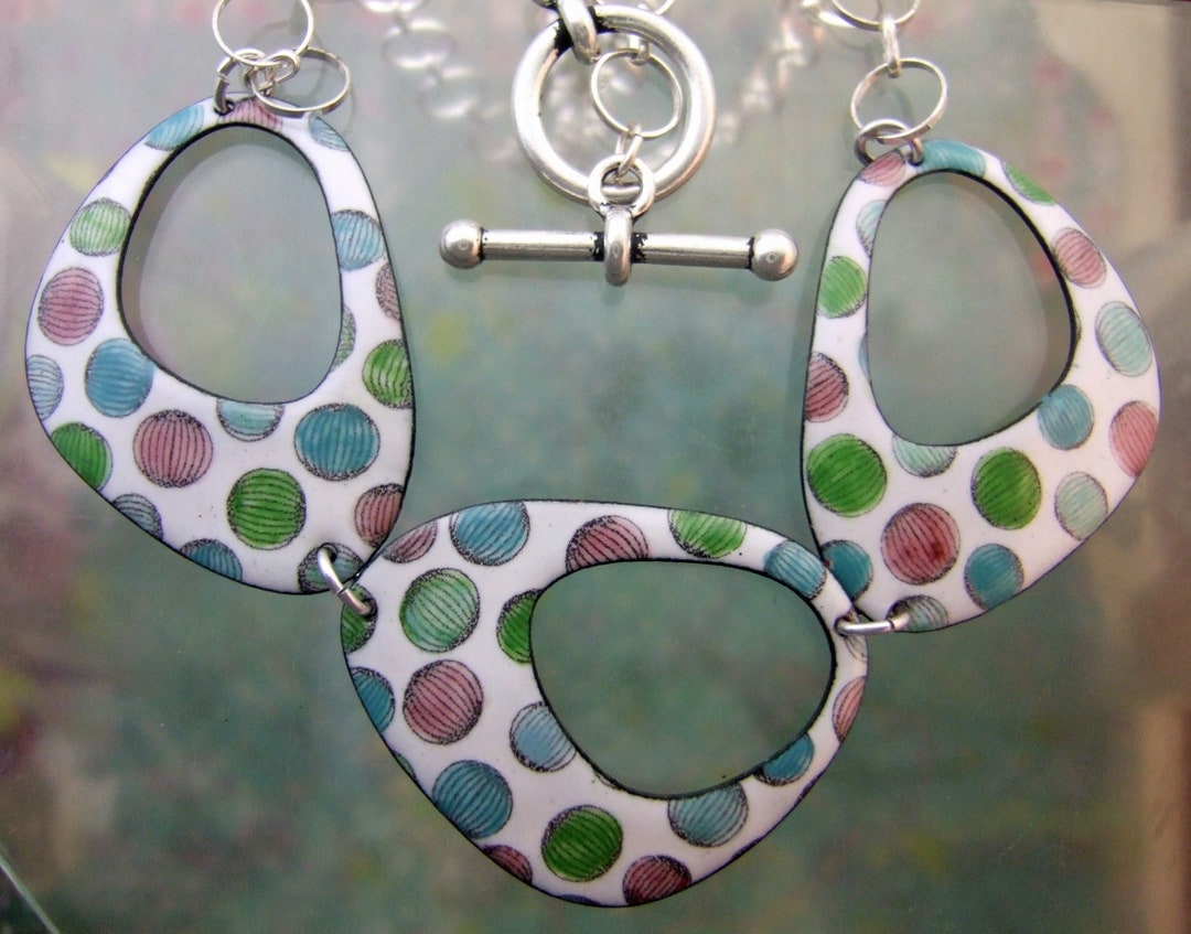 Midcentury Pastel Modernist Geometric Necklace ONLY, Earrings Sold ...