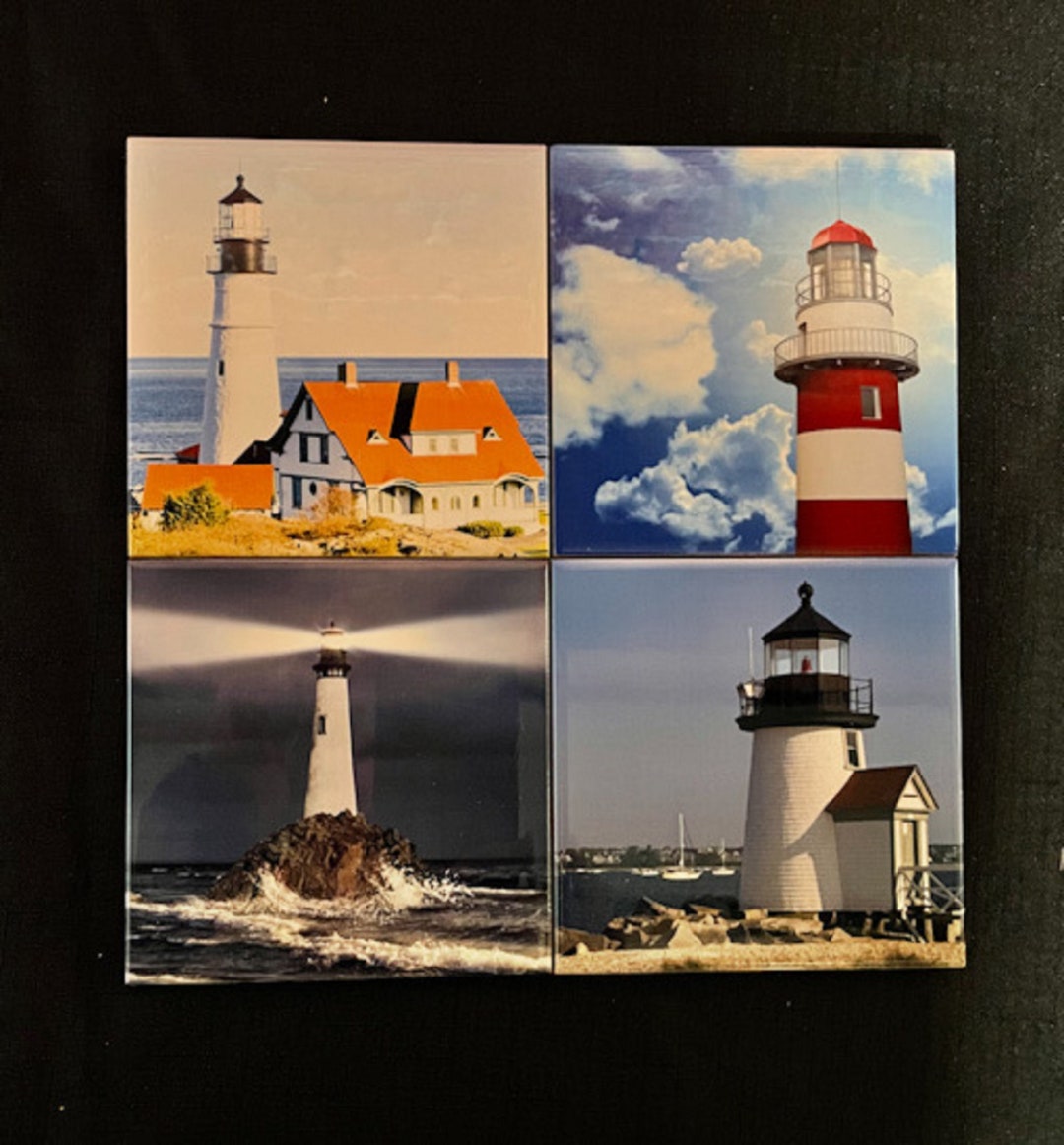 Lighthouse Ceramic Coasters, Set of 4 - Etsy