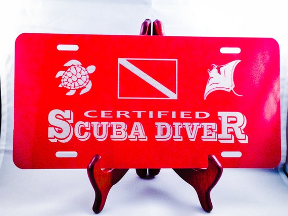 Scuba Diving License Plate Laser Engraved | Etsy