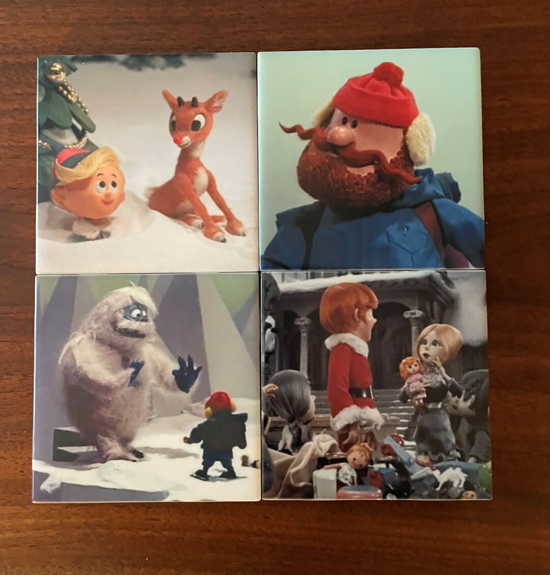 Classic Rudolph & Friends Ceramic Coaster Set - Etsy