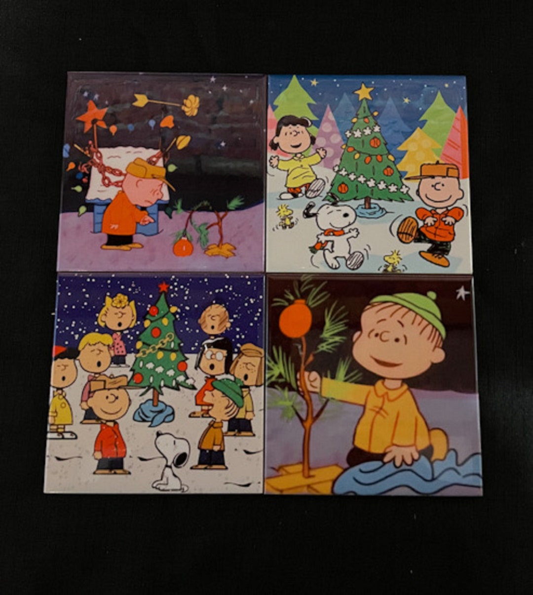 Peanuts Themed Christmas Ceramic Coasters - Etsy