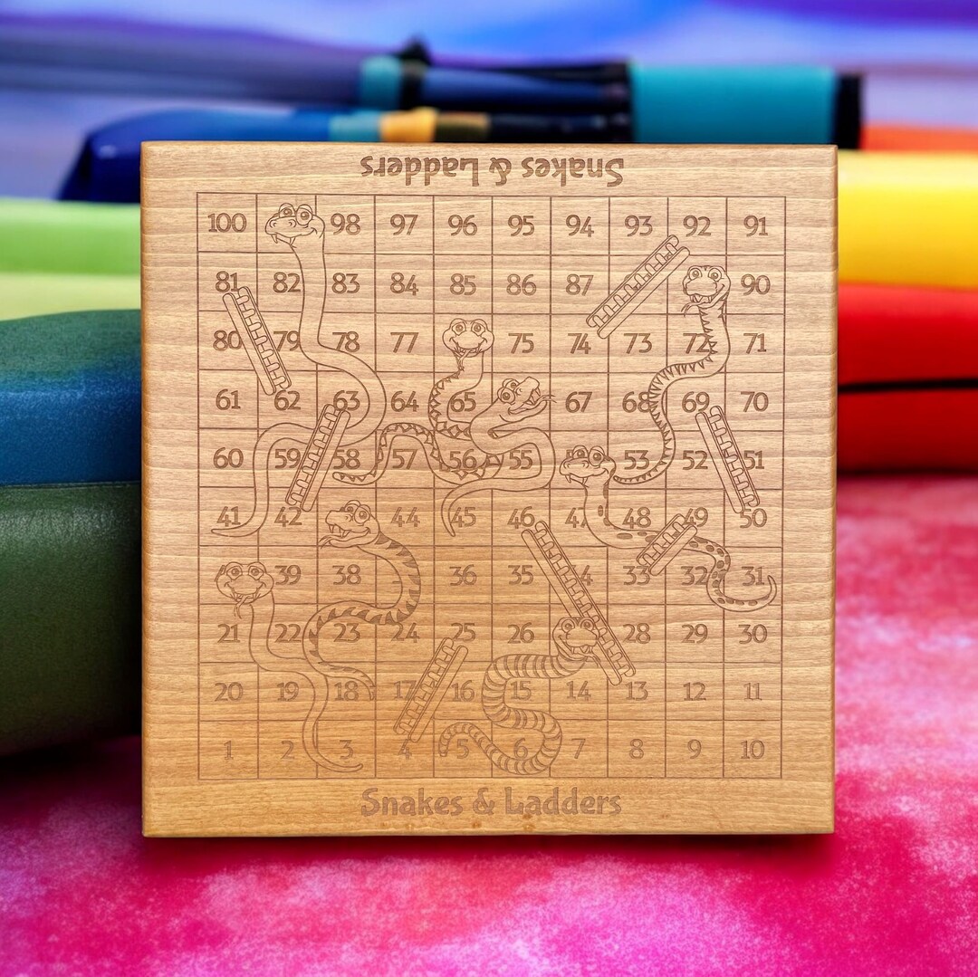 Laser Engraved Snakes and Ladders Game - Etsy