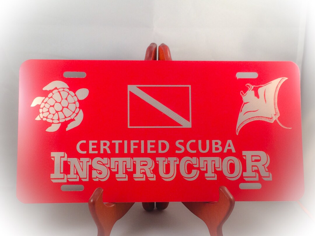 Scuba Instructor License Plate, Laser Engraved - Etsy