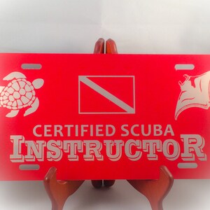 Scuba Instructor License Plate, Laser Engraved - Etsy