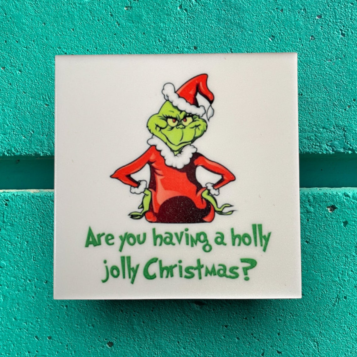 Grinch Themed Coasters - Etsy
