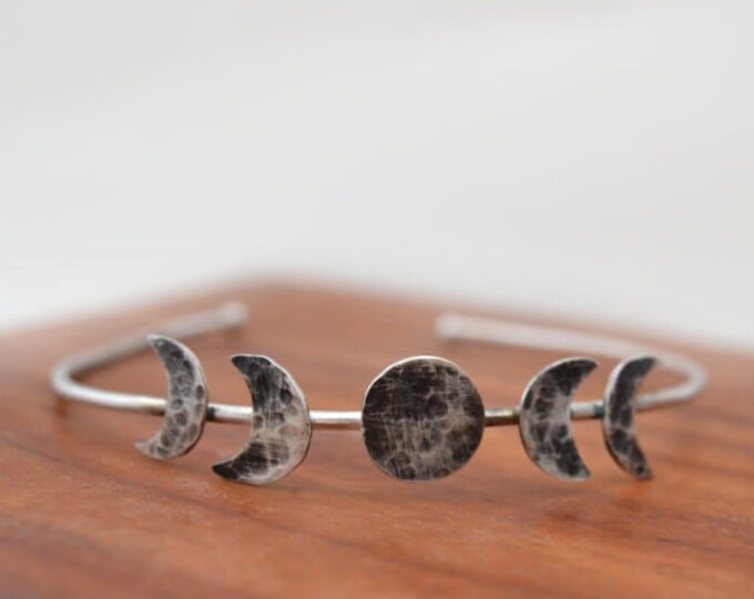 Moon Phases Bracelet/sterling Silver Moon Bracelet/gift for Her/boho ...