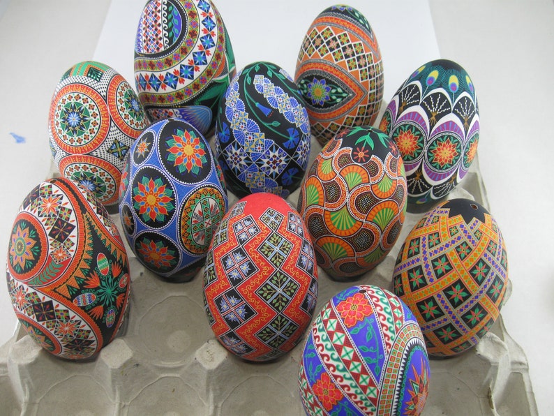 Real Hand-painted Pysanky Eggs Original Art Pysanka Egg Easter | Etsy