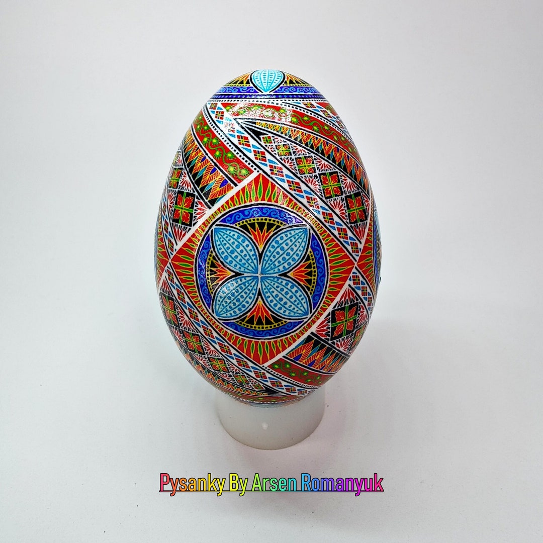 Pysanky Eggs. Ukrainian Pysanka Easter Eggs. Hand Painted Goose Egg ...