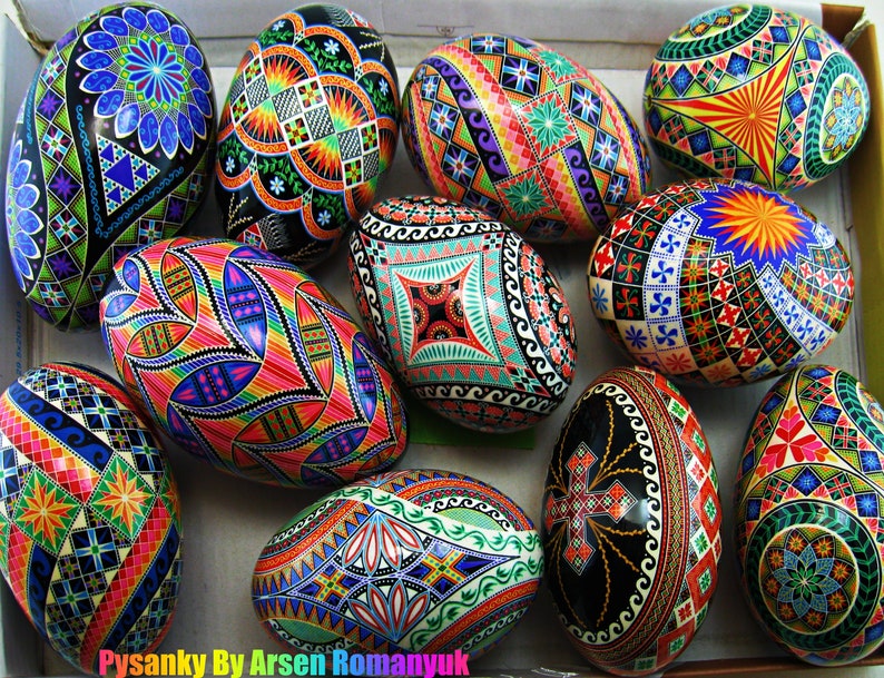 Real Hand-painted Pysanky Eggs Original Art Pysanka Egg Easter | Etsy