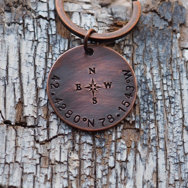 Coordinates Keychain - Etsy