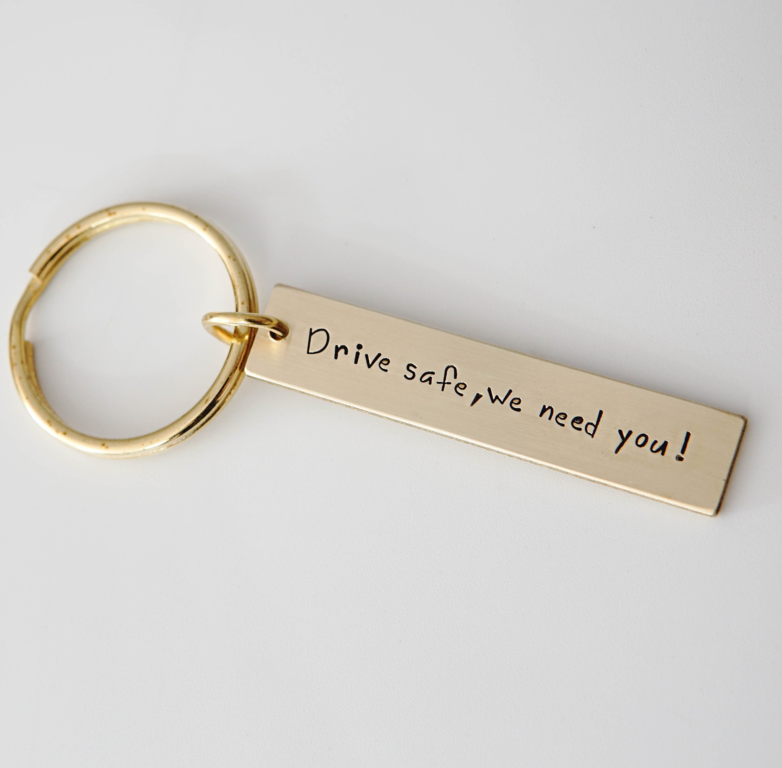 Drive safe Keychain Custom Brass keychain both sided | Etsy
