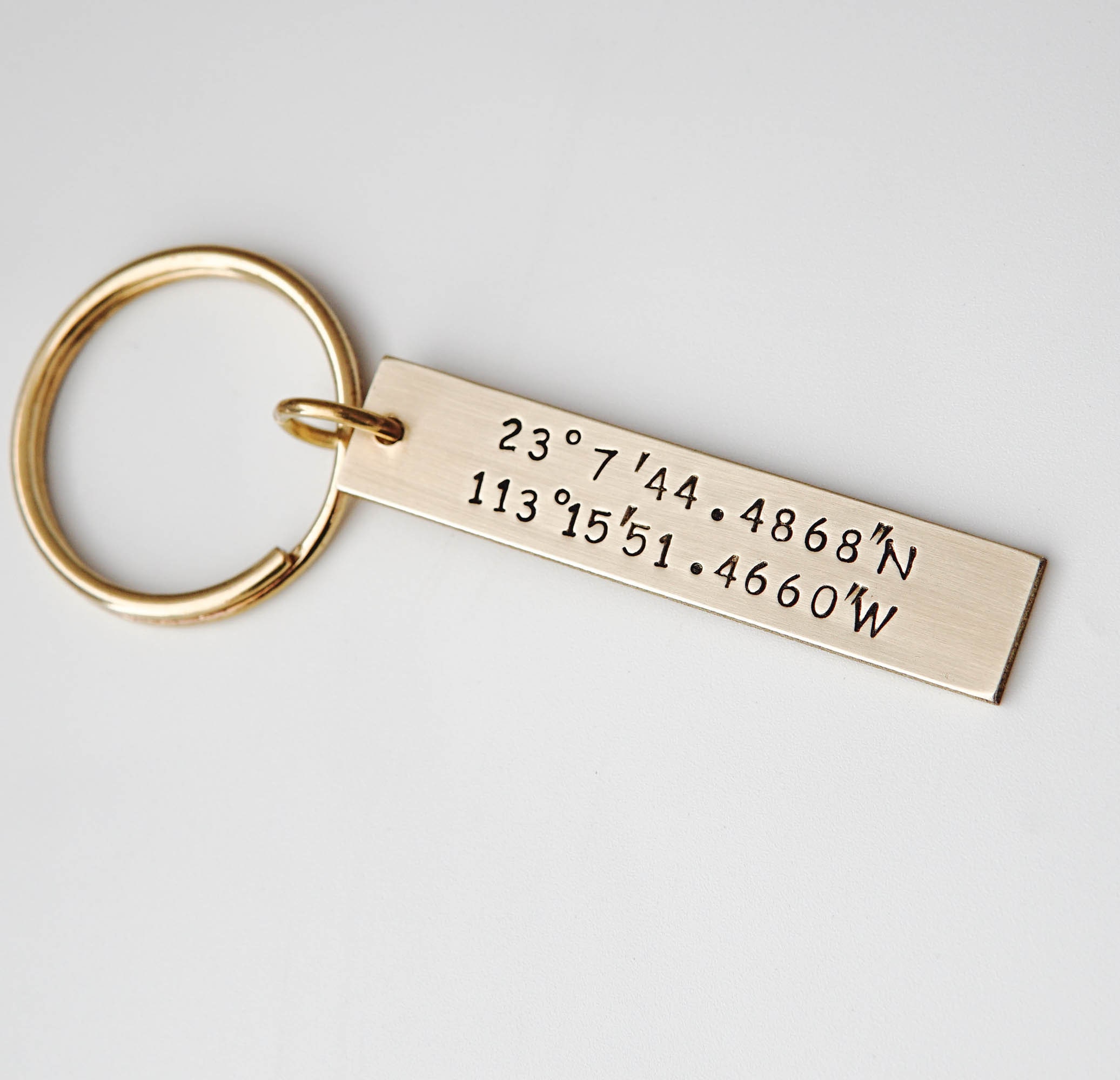 Custom Coordinates Keychain Personalized Engraved Keychain | Etsy