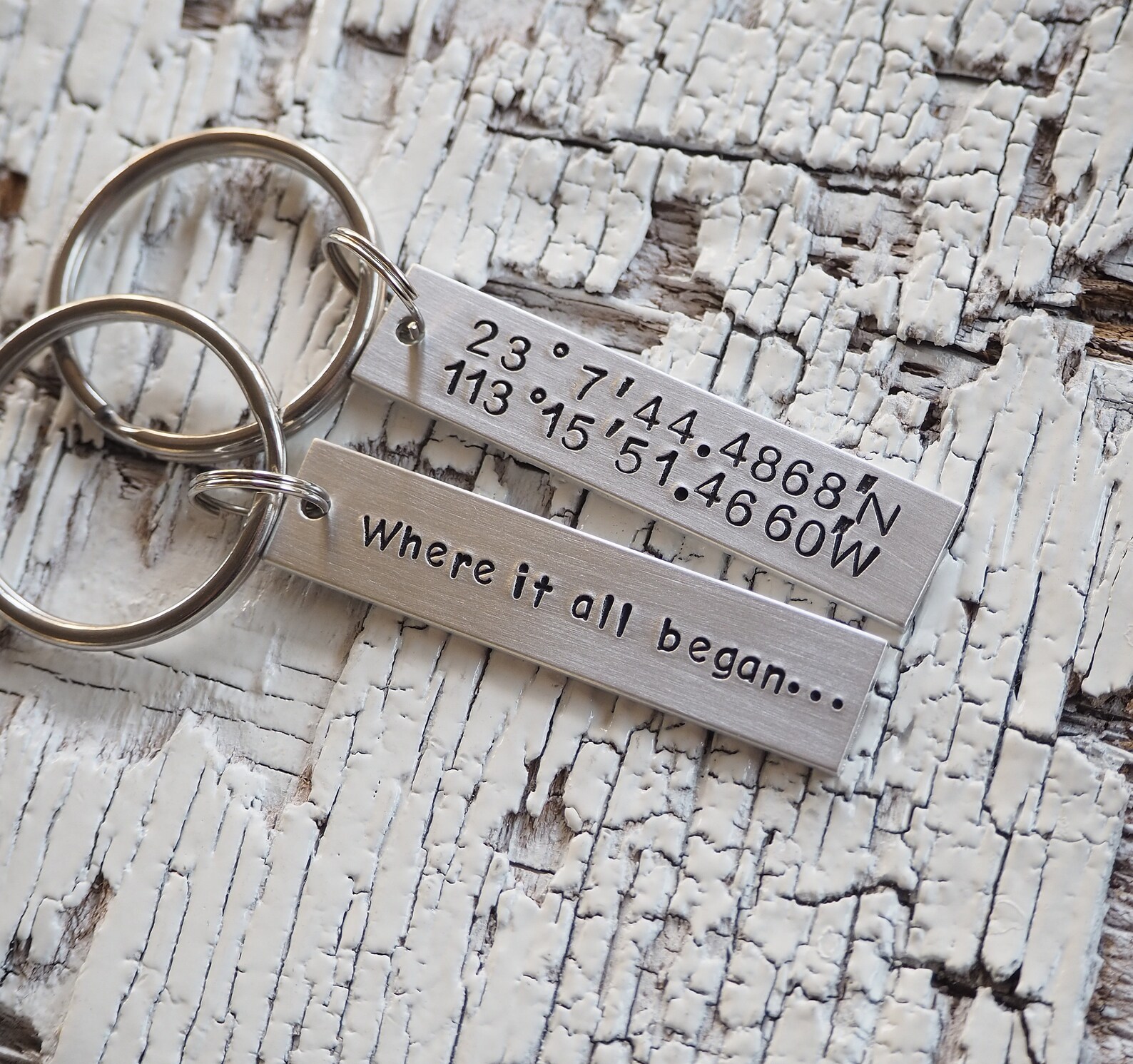 Custom Coordinates Keychain Latitude longitude Keychain gps | Etsy