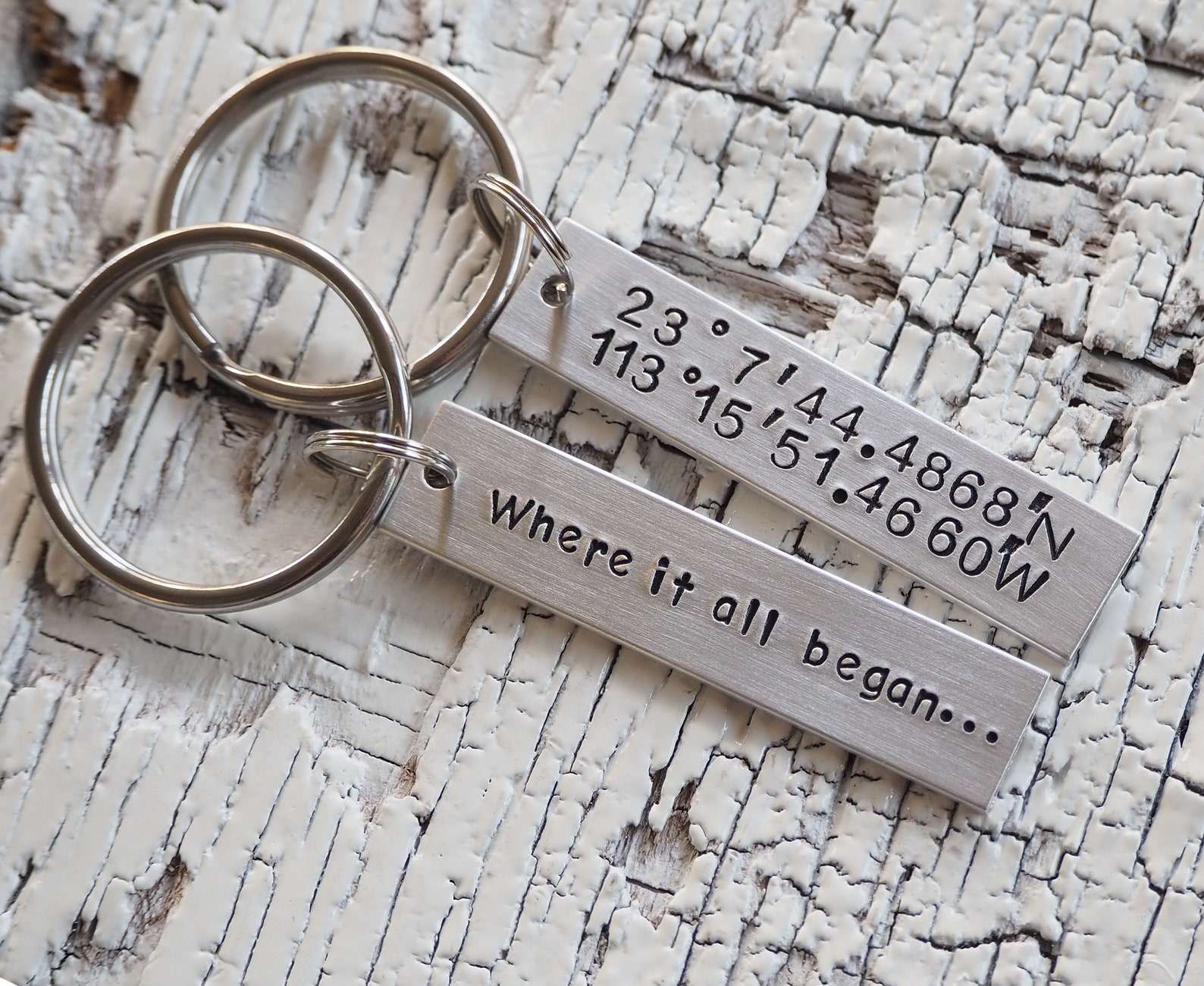 Custom Coordinates Keychain Latitude longitude Keychain gps | Etsy