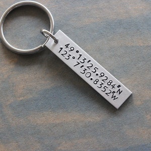 Custom Coordinates Keychain Latitude Longitude Keychain Gps | Etsy