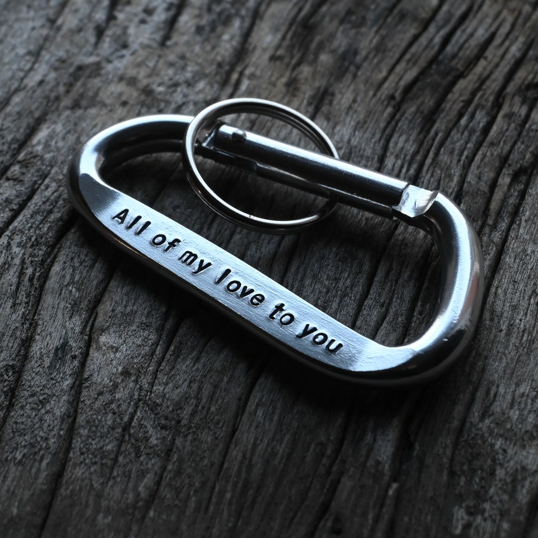 Custom Carabiner for Everyday Use, Handstamped Carabiner, Personalized ...