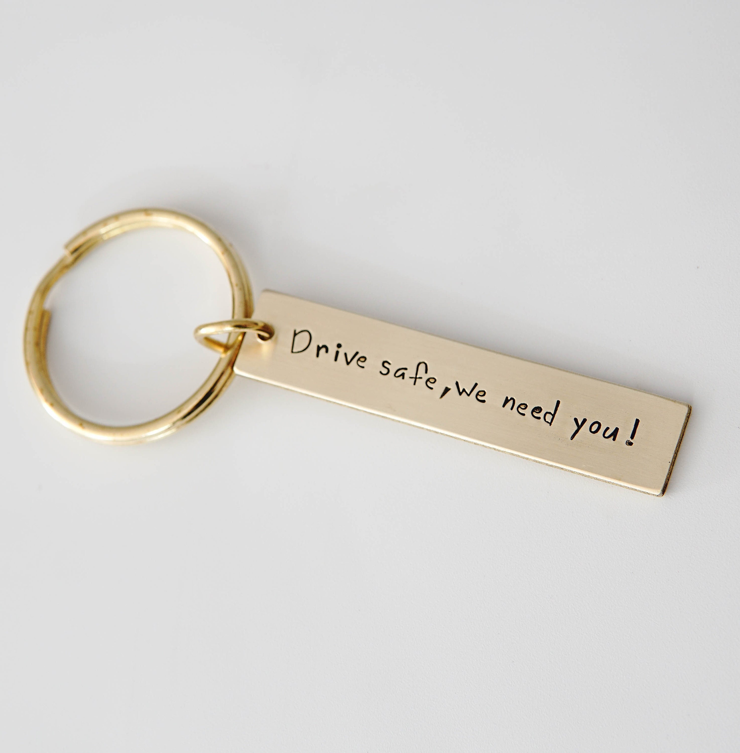 Drive safe Keychain Custom Brass keychain both sided | Etsy