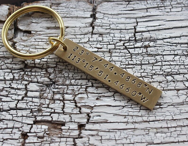 Custom Coordinates Keychain Latitude Longitude Keychain - Etsy
