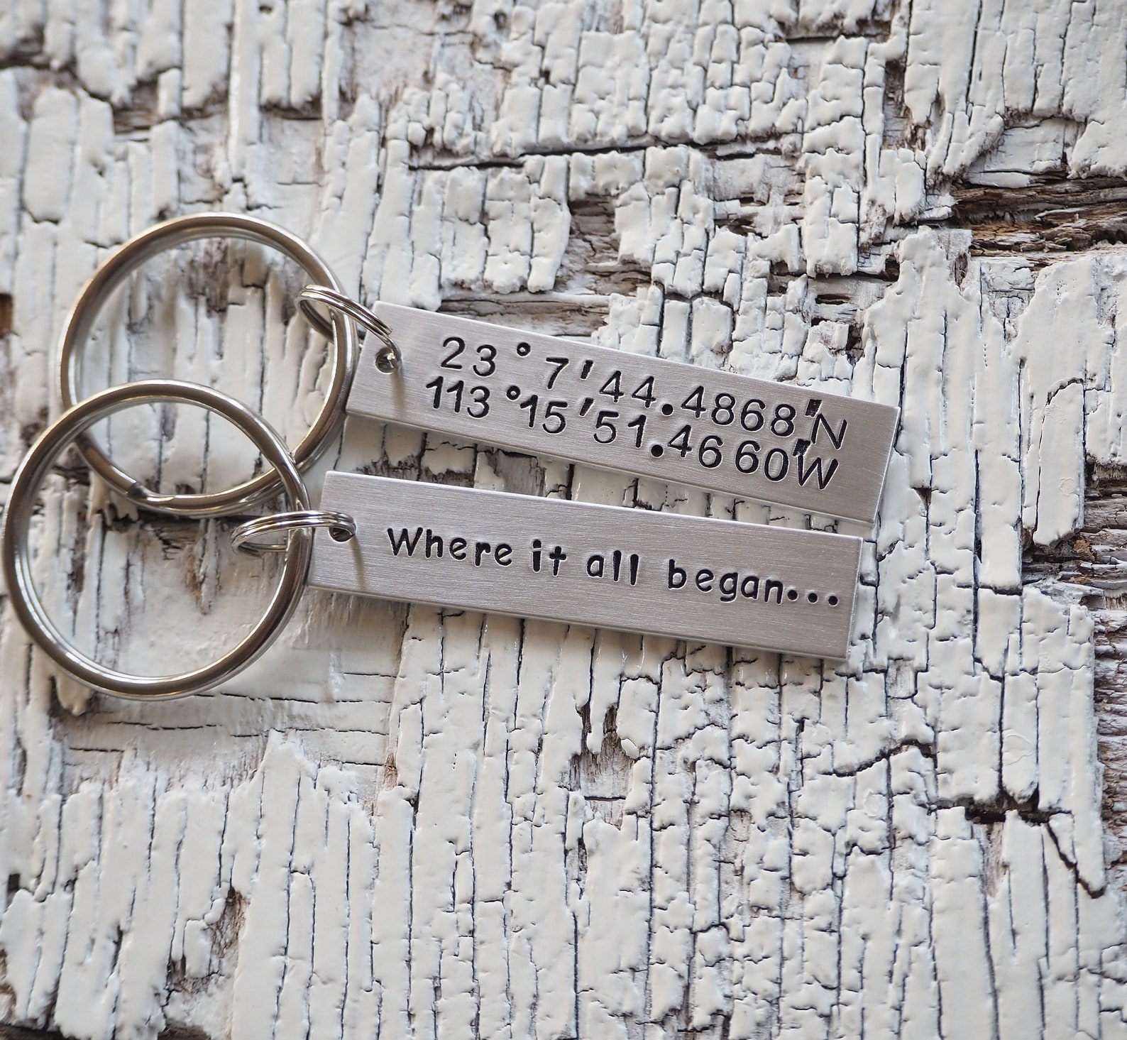 Custom Coordinates Keychain Latitude longitude Keychain gps | Etsy