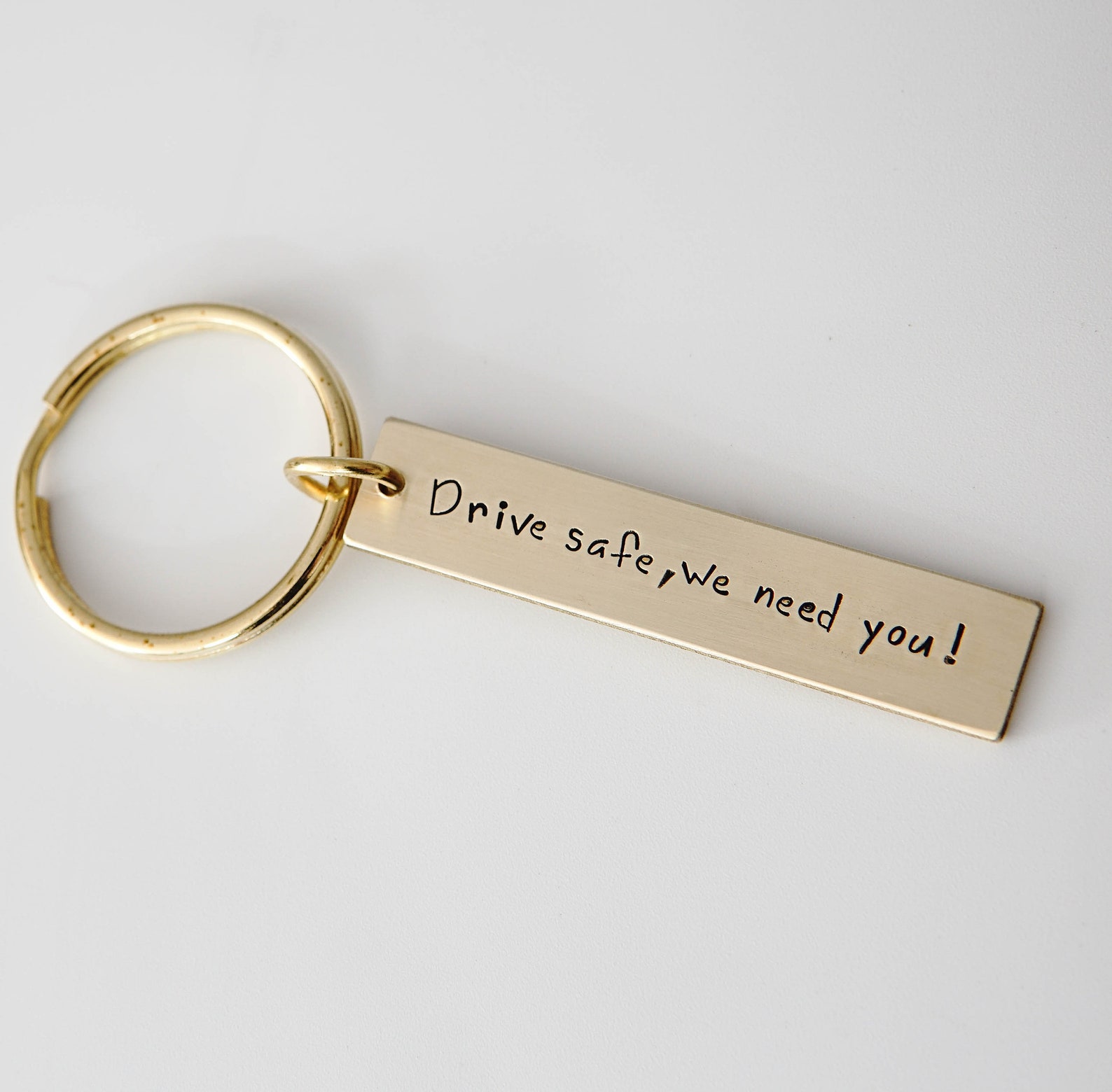 Drive safe Keychain Custom Brass keychain both sided | Etsy