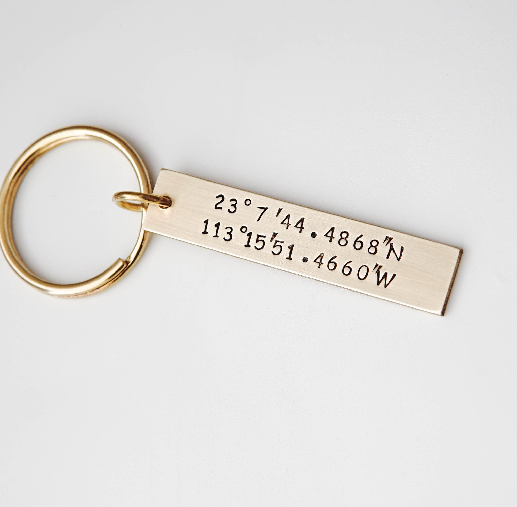 Custom Coordinates Keychain Personalized Engraved Keychain | Etsy