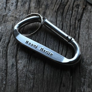 Custom Carabiner for Everyday Use, Handstamped Carabiner, Personalized ...
