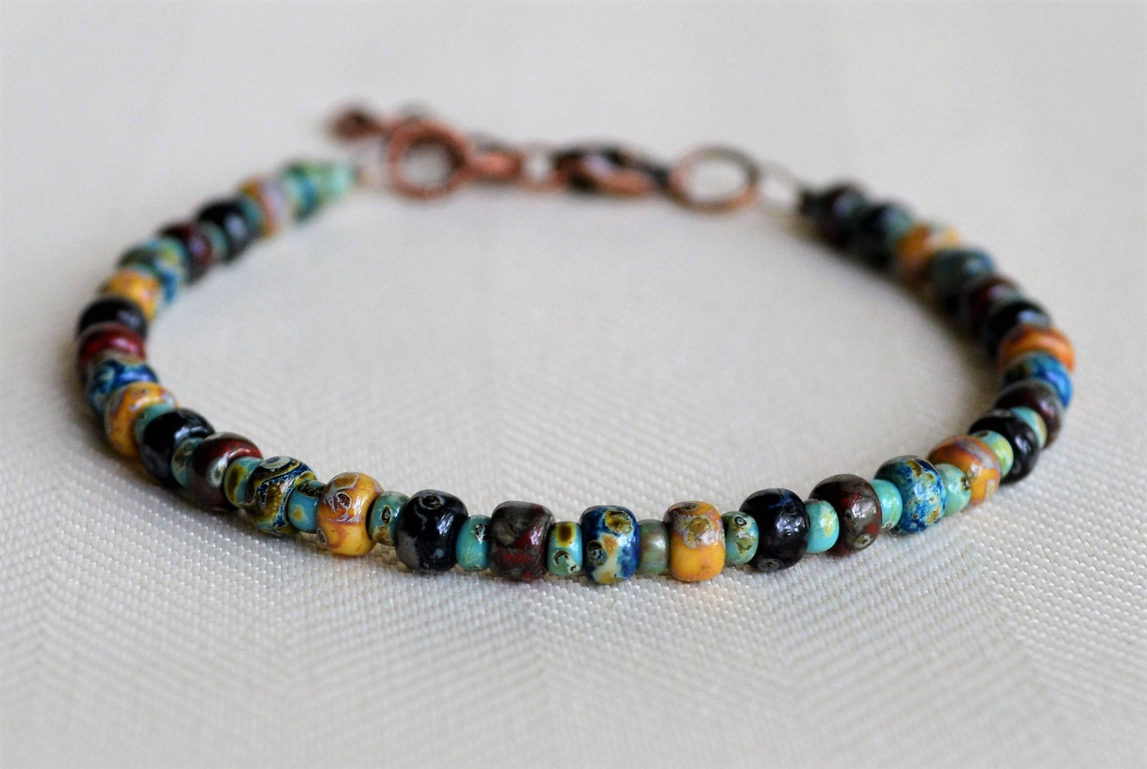 Multi-Color Beaded Bracelet/Boho Bracelet/Unisex | Etsy