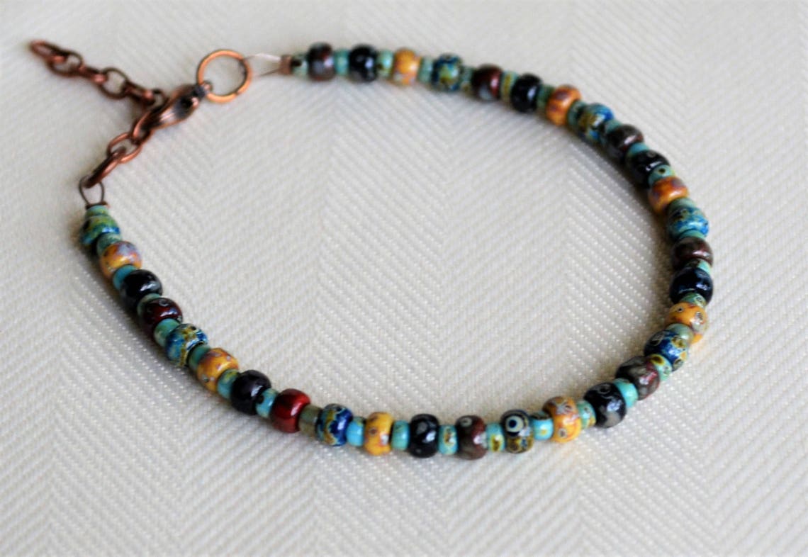 Multi-Color Beaded Bracelet/Boho Bracelet/Unisex | Etsy