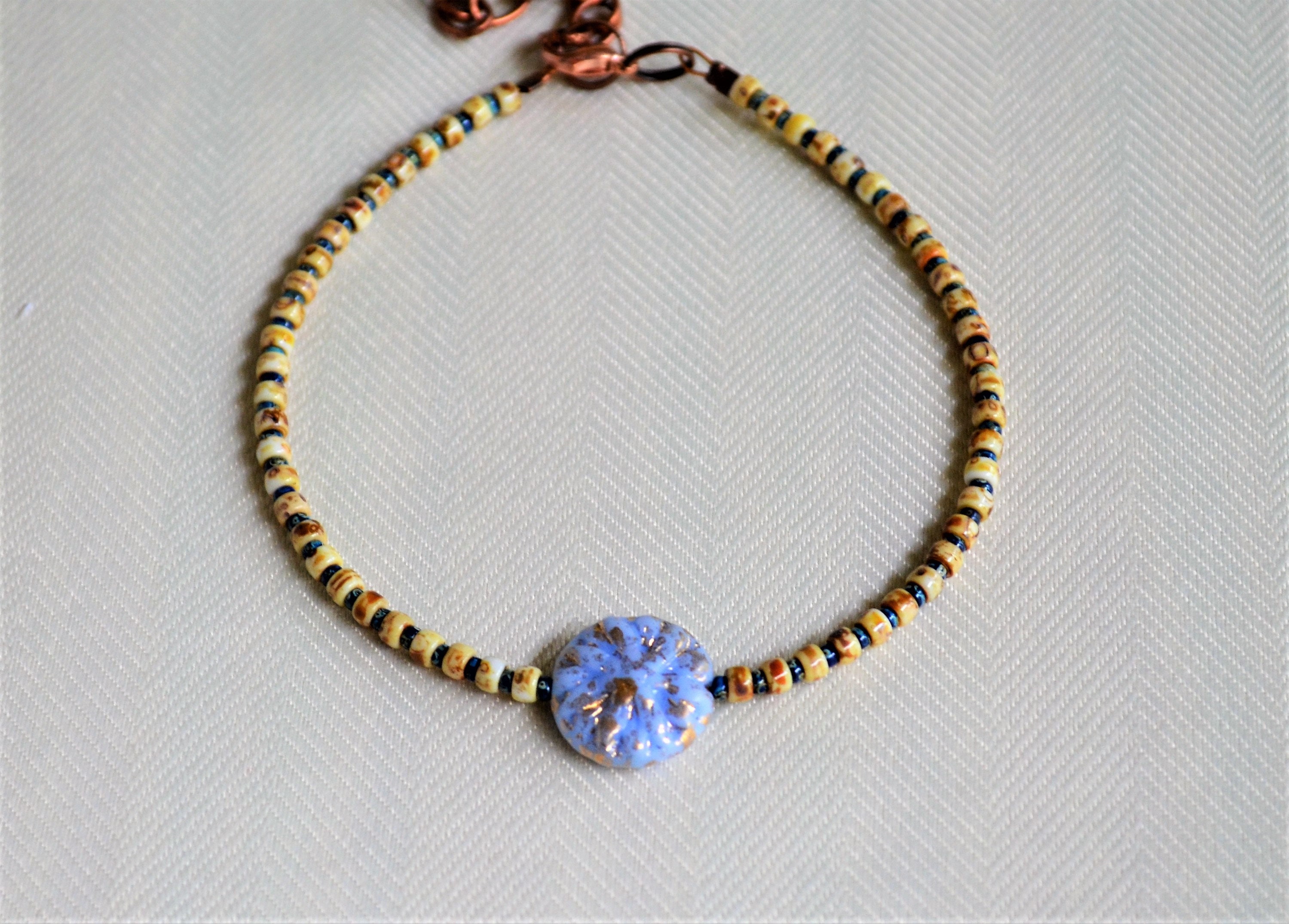 Beach Summer Anklet/Beaded Anklet/Ankle Bracelet/Flower Bead | Etsy