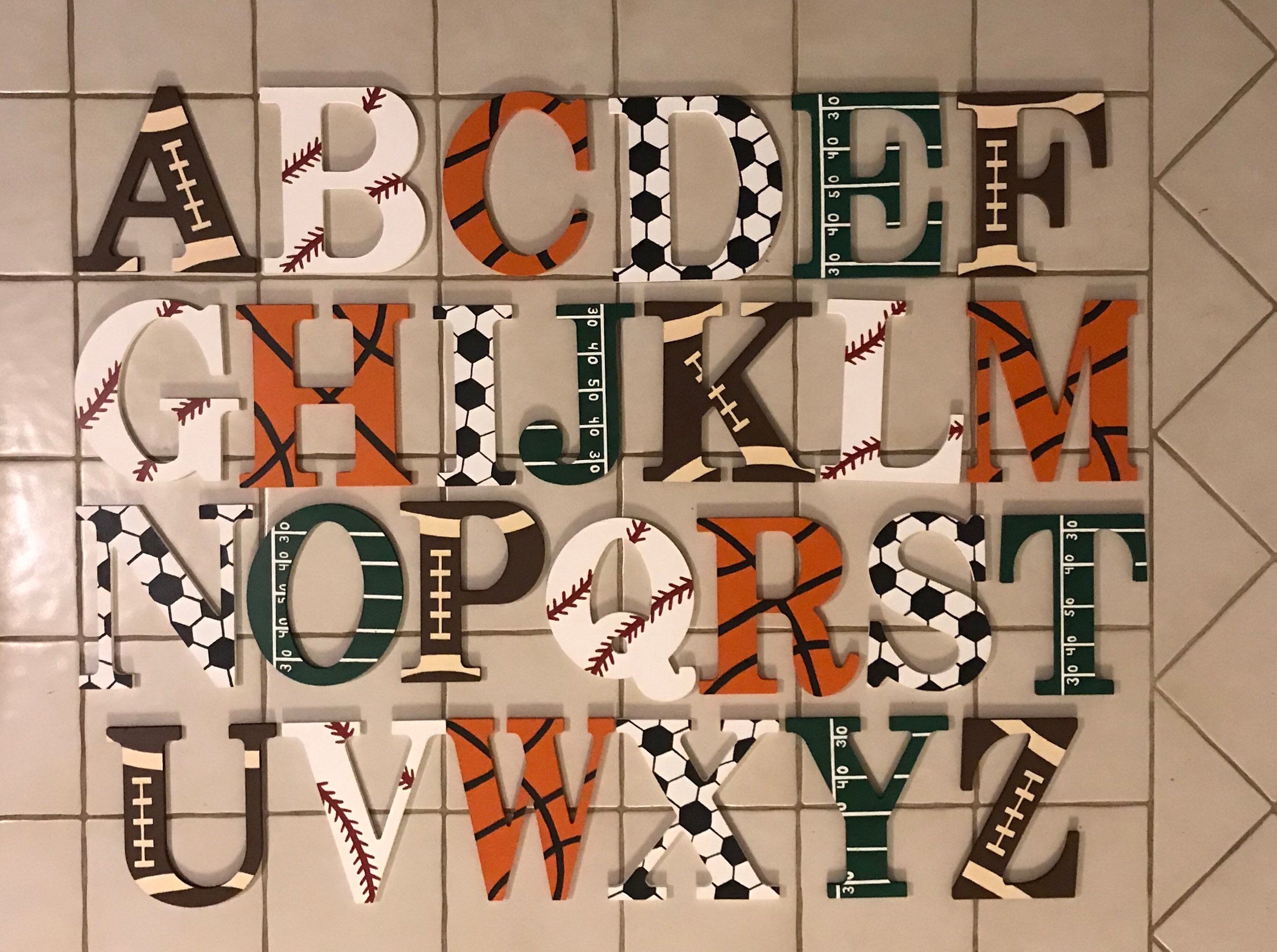 Sports Letters for Children's Room/nursery - Etsy