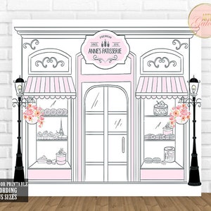 Patisserie Party Backdrop, Bake Shop Backdrop, Cupcake Sweet Shoppe ...